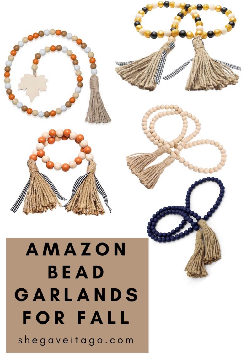 7 Wooden Bead Garlands for Fall | Home Decor | She Gave It A Go