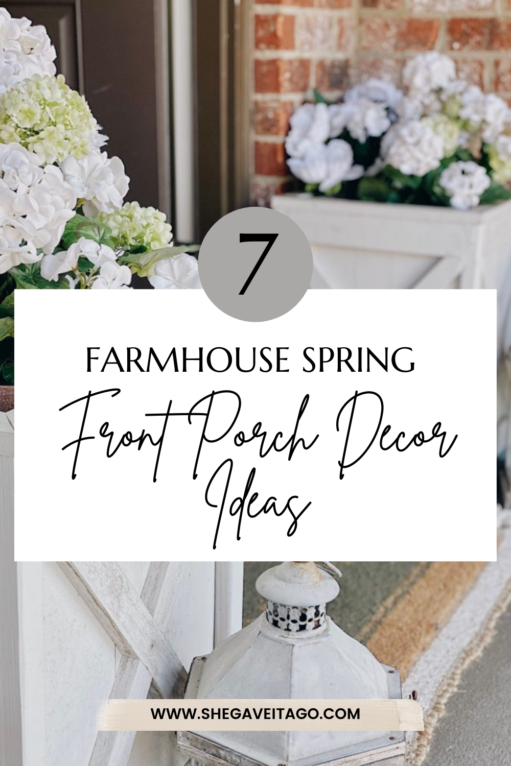 Farmhouse Spring Front Porch Decor Ideas | She Gave It A Go