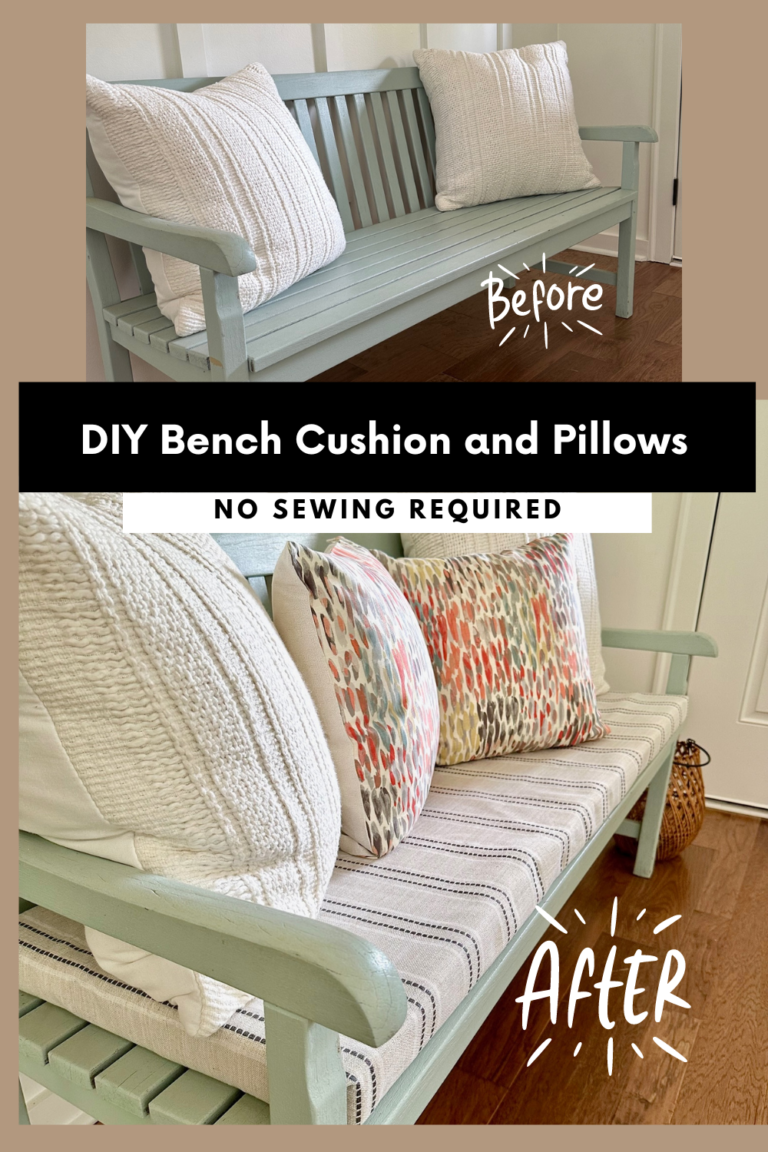 DIY Bench Cushion & Pillows - No Sewing Required! | She Gave It A Go