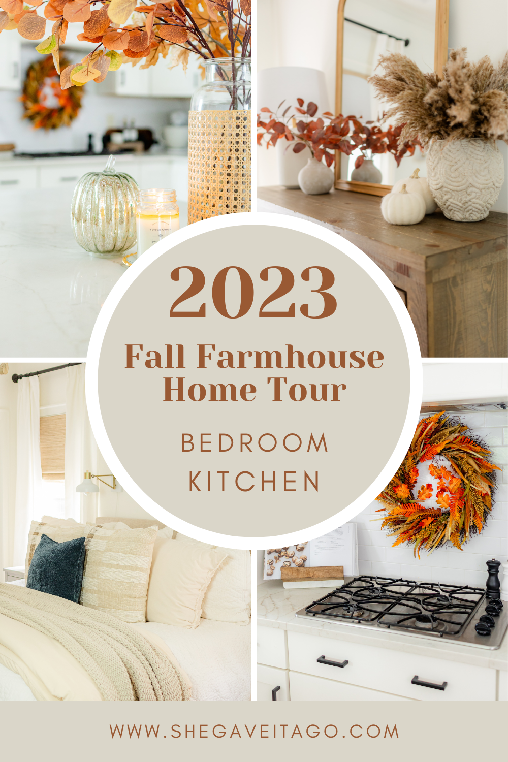 Fall Farmhouse Home Tour 2023 (Kitchen and Bedroom) | She Gave It A Go